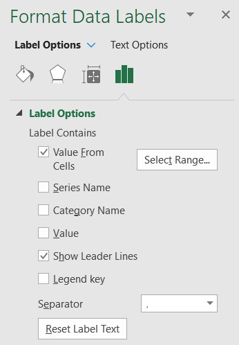 Using the CONCAT function to create custom data labels for an Excel ...