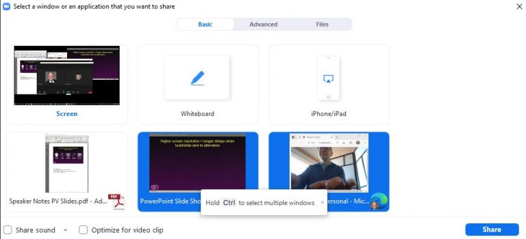 Use Zoom multi-window sharing to present your PowerPoint slides beside ...