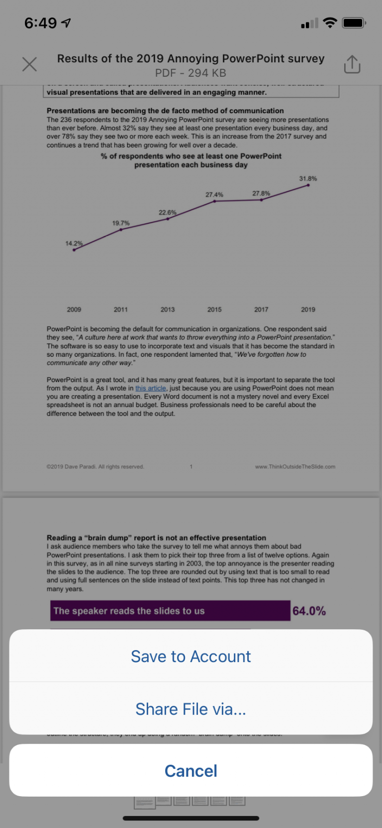 Adding a PDF document to OneNote in iOS or iPadOS so you can take notes ...