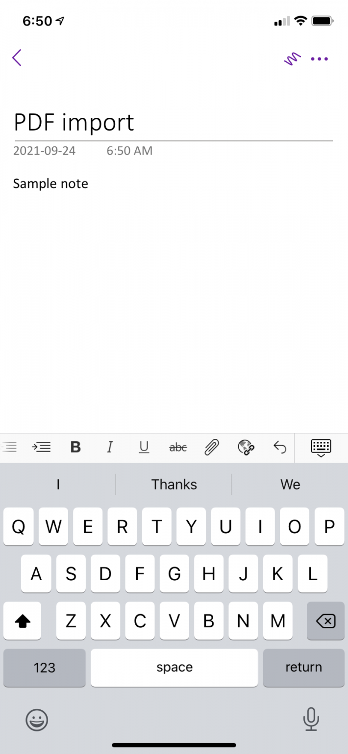 Adding a PDF document to OneNote in iOS or iPadOS so you can take notes ...