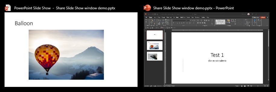 Share the Slide Show window instead of your single screen when using ...