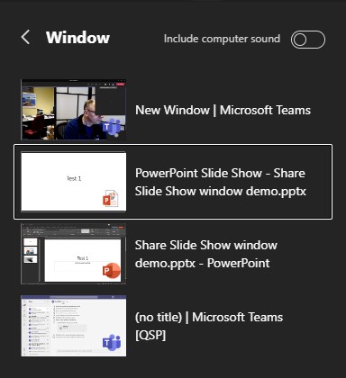 Share the Slide Show window instead of your single screen when using ...